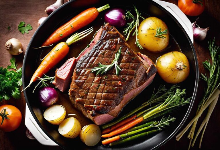 Rôti de macreuse en cocotte aux légumes : recette facile et savoureuse