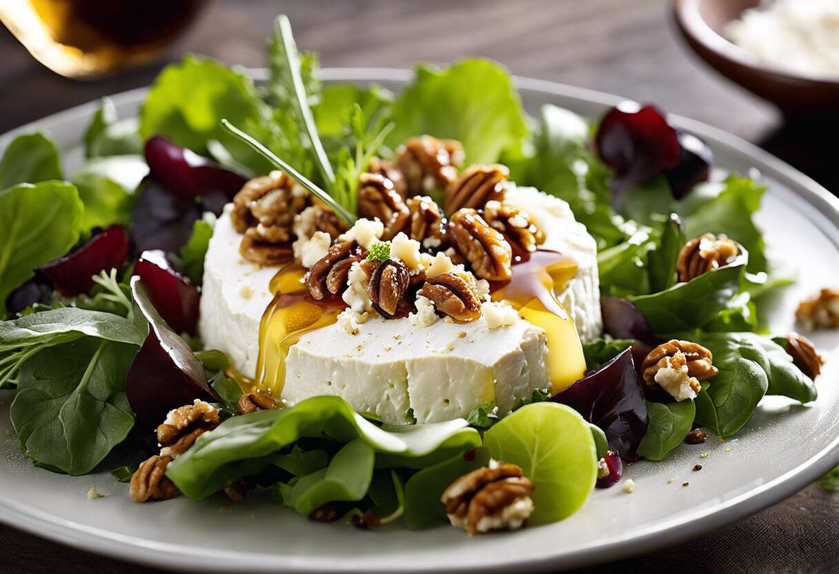 Croustillant de chèvre aux noix et mesclun : recette facile et savoureuse