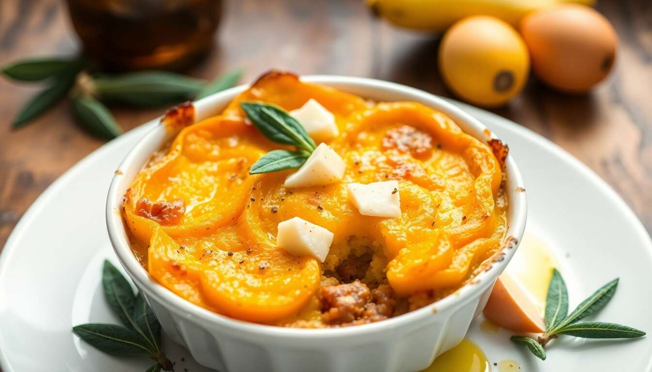Gratin gourmand de saison : butternut et scamorza fumée