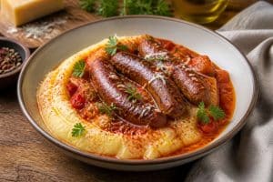 Recette ragoût de merguez et polenta crémeuse : saveurs méditerranéennes